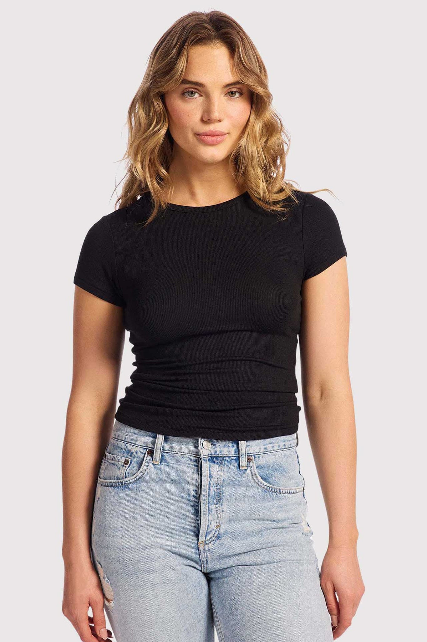 Slinky Rib Tee | Black – nuuds