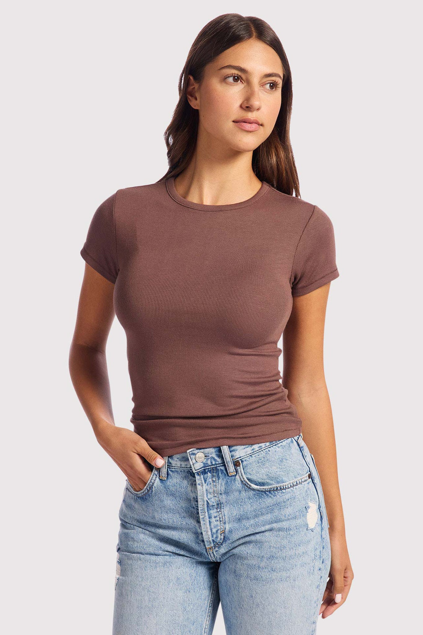Slinky Rib Tee | Everyday Essential - Basic Ribbed Tee by nuuds
