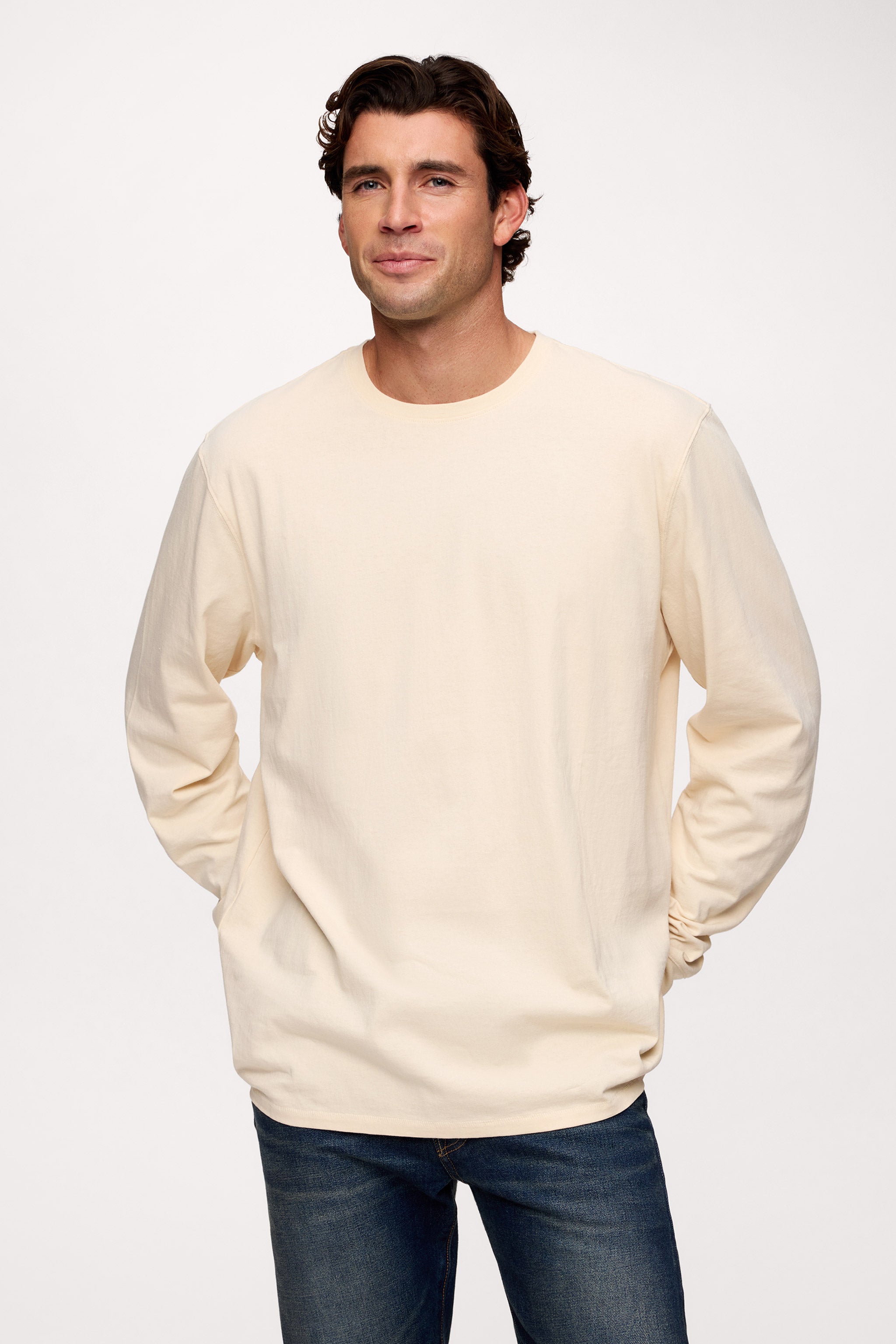 Men’s Vintage Cotton Long Sleeve Everyday T-Shirt | Mens Long Sleeve T ...