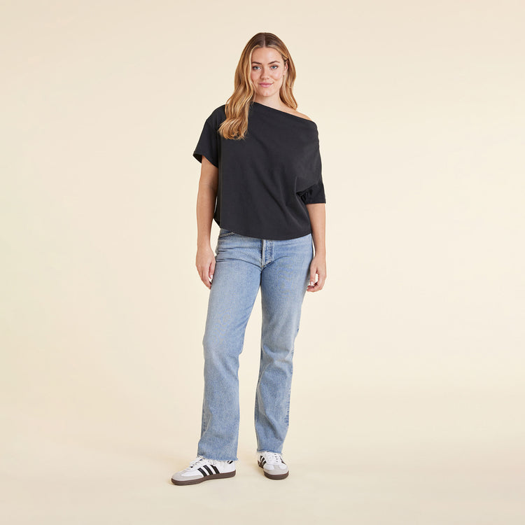 Off The Shoulder T-Shirt | Black
