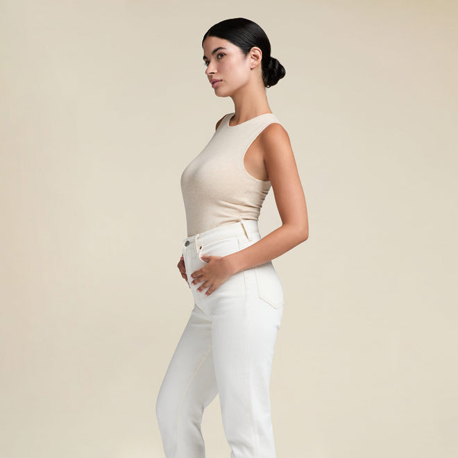 Classic Crew Tank Bodysuit | Heather Bone