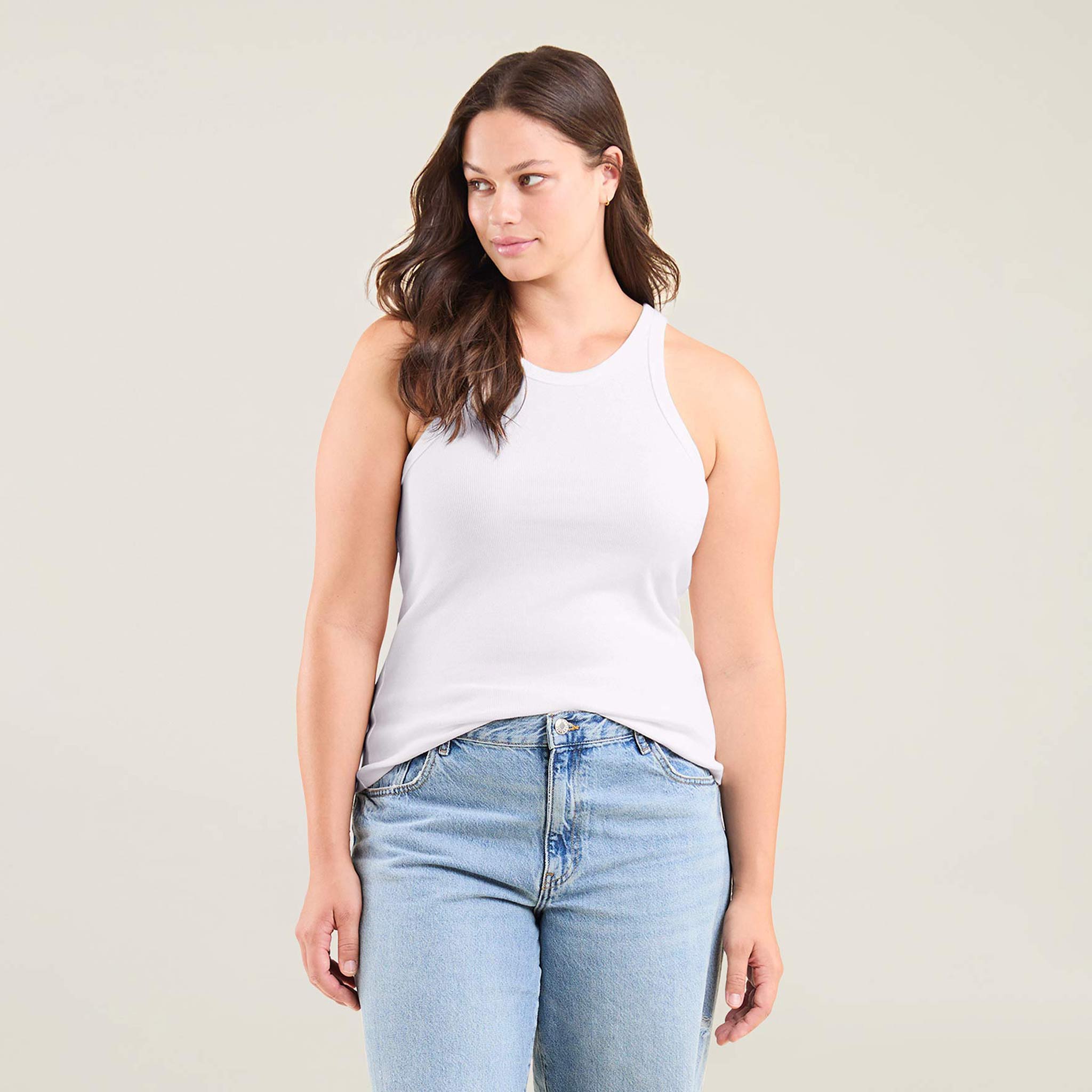 Slinky Rib Tee | Bone