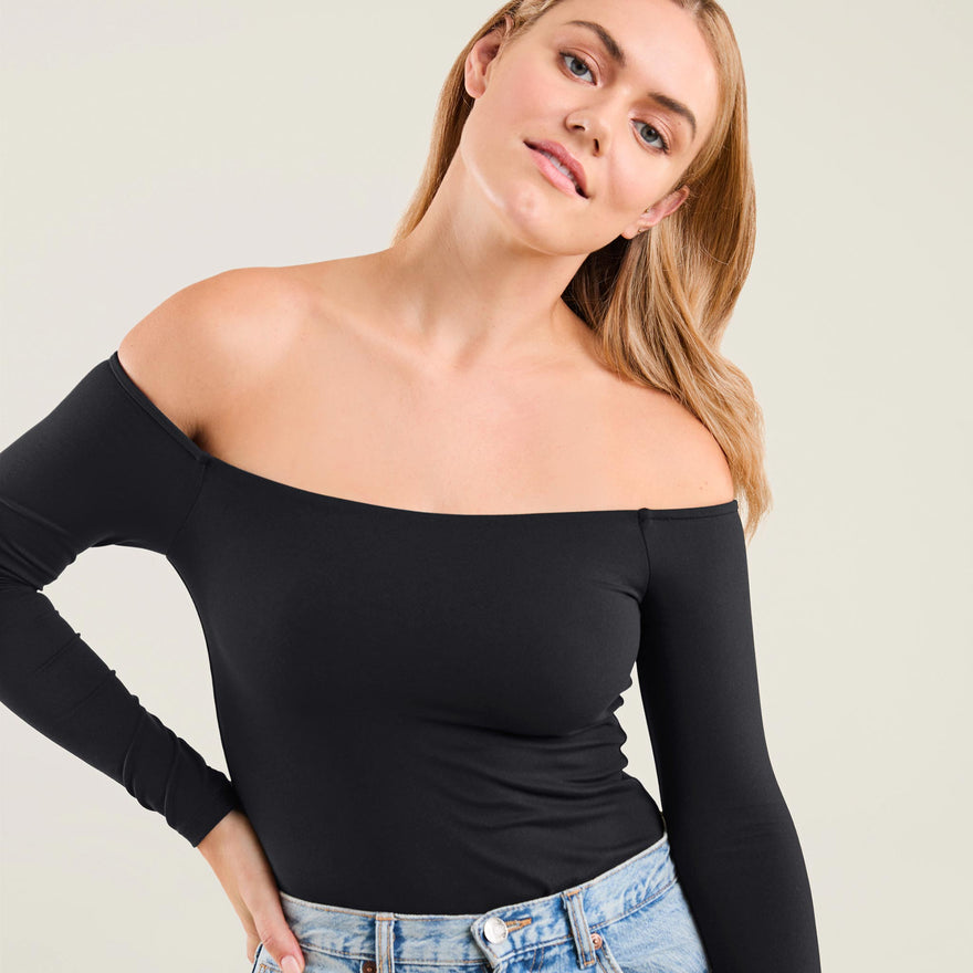 Off The Shoulder Bodysuit | Black