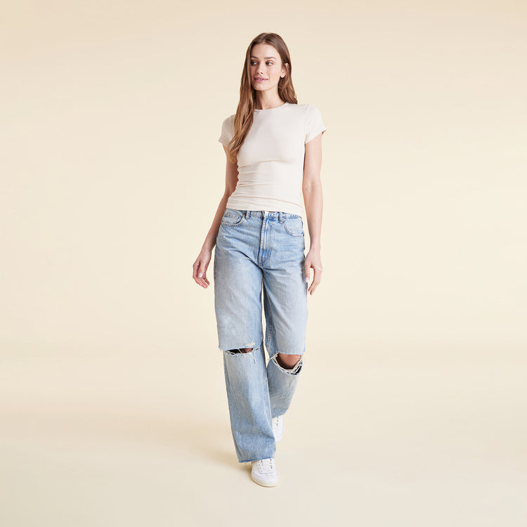 Slinky Rib Tee | Bone