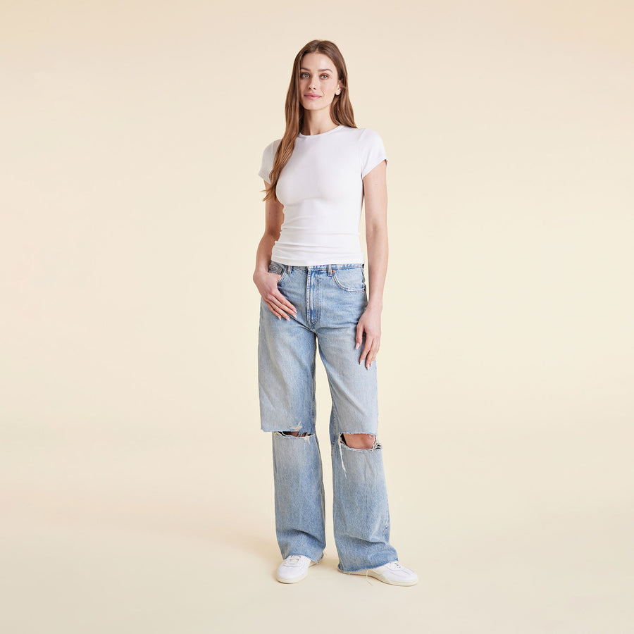 Slinky Rib Tee | White