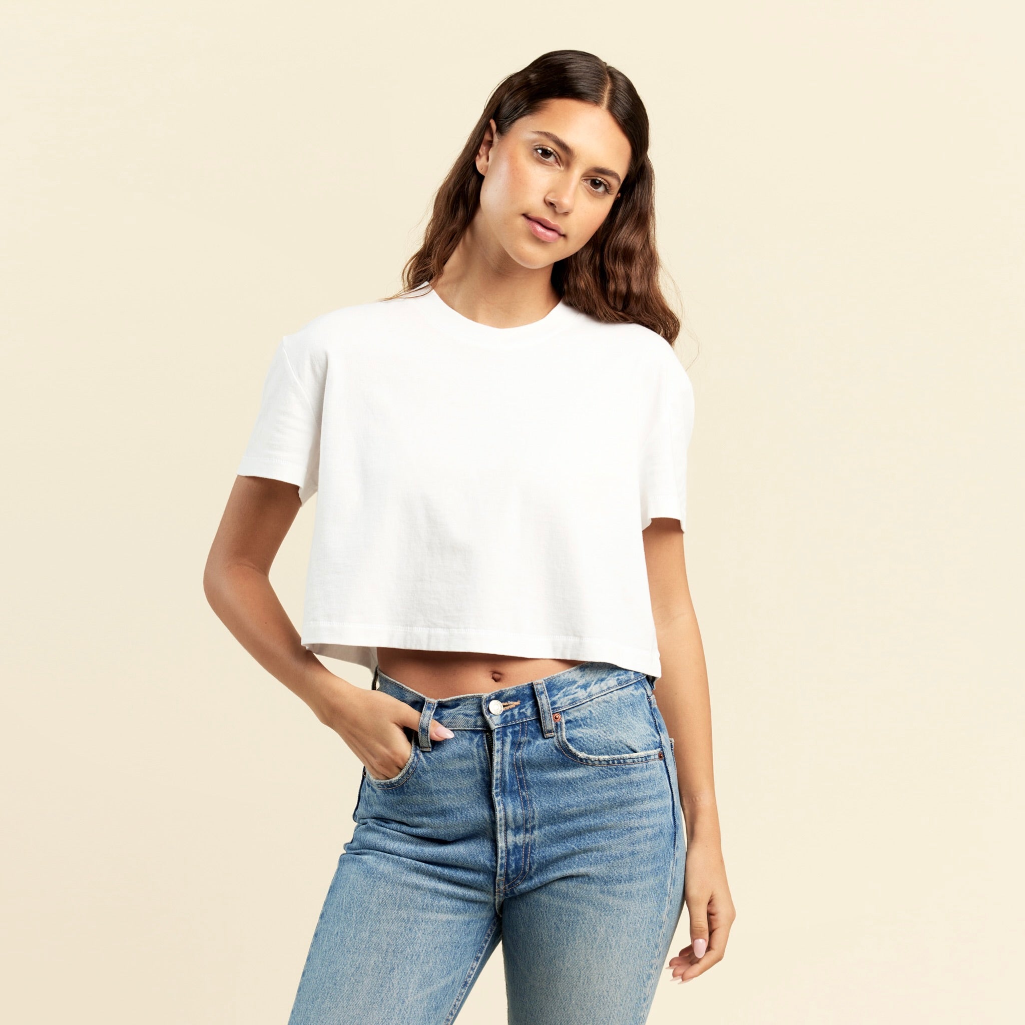 Cropped Tee | White