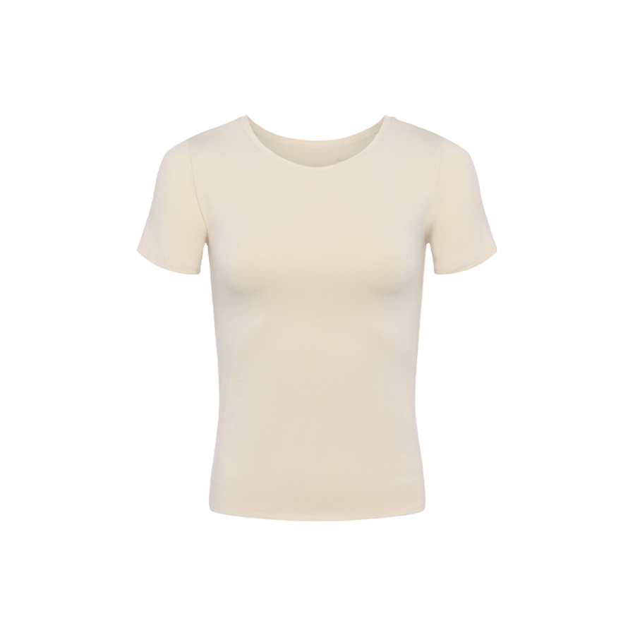 Short Sleeve Square Neck Bodysuit | Heather Bone